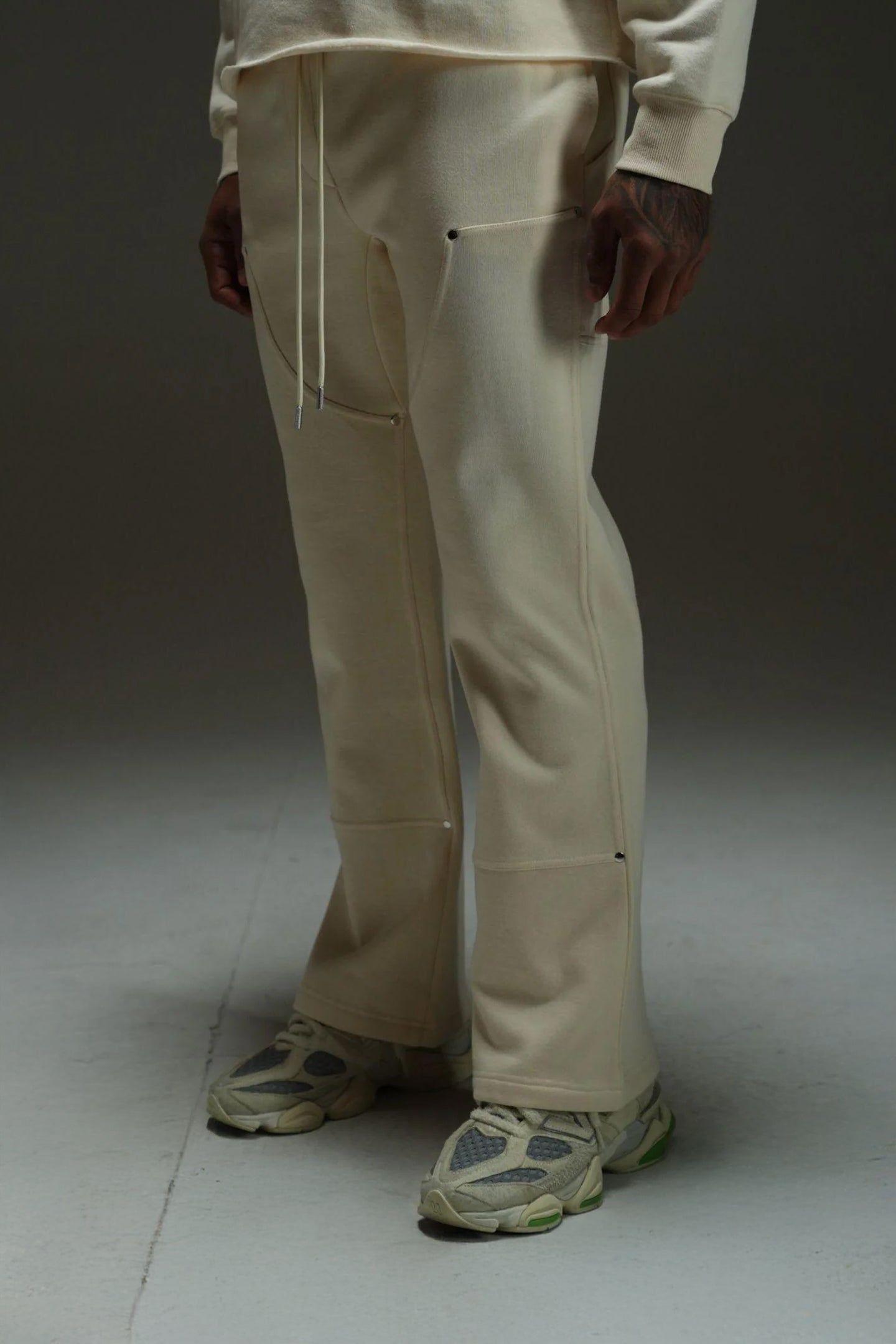 FATE HEAVYWEIGHT FLEECE CARPENTER SWEATPANTS - CREAM – ANANKE